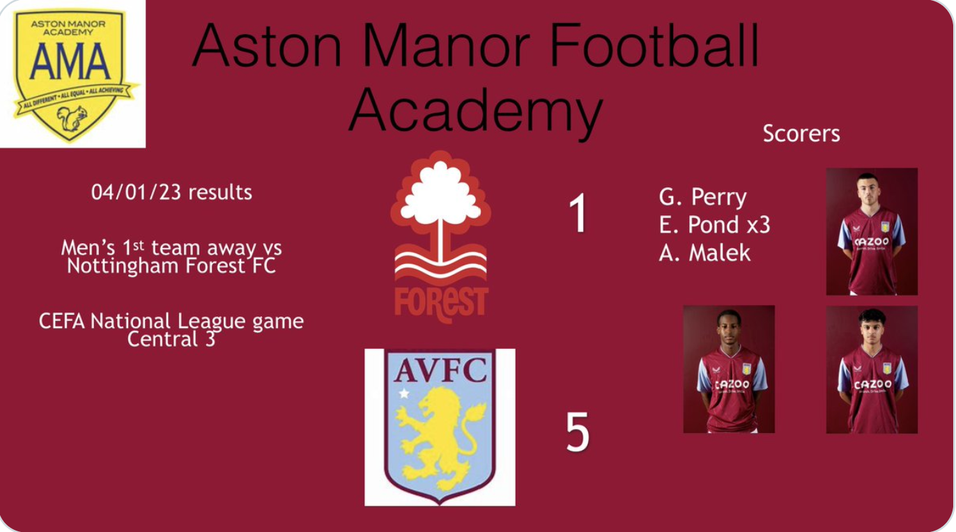 Match Reports - Aston Manor Academy 6th Form